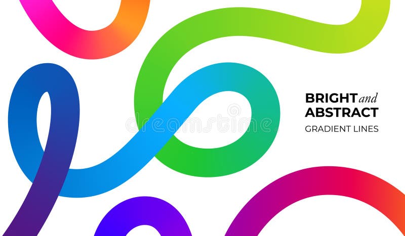 Color Lines with Gradient. Abstract Modern Shapes. Vector Background ...