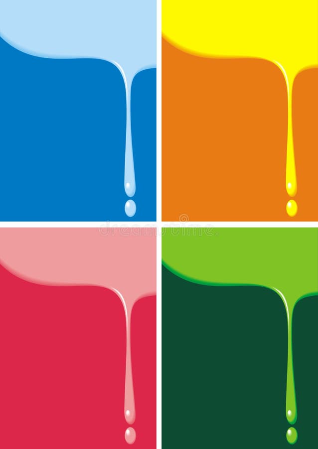 Color Liquid Flow Realistic Set Stock Illustration - Illustration of ...