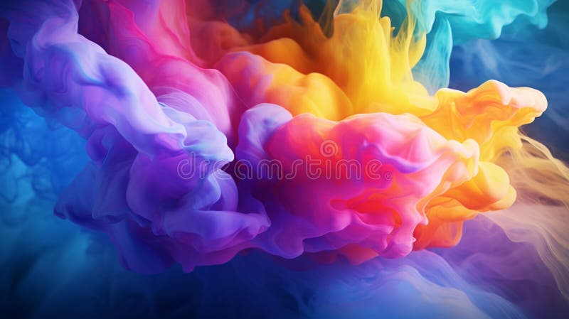 Multi Color Liquid Ink Splash Abstract Background AI Stock Photo ...