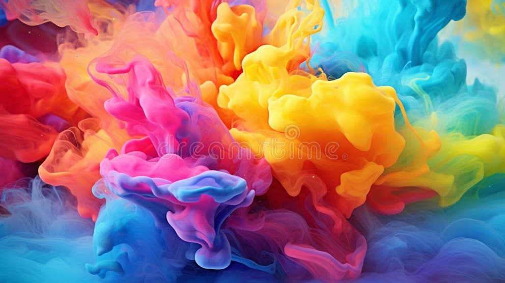 Multi Color Liquid Ink Splash Abstract Background AI Stock Illustration ...