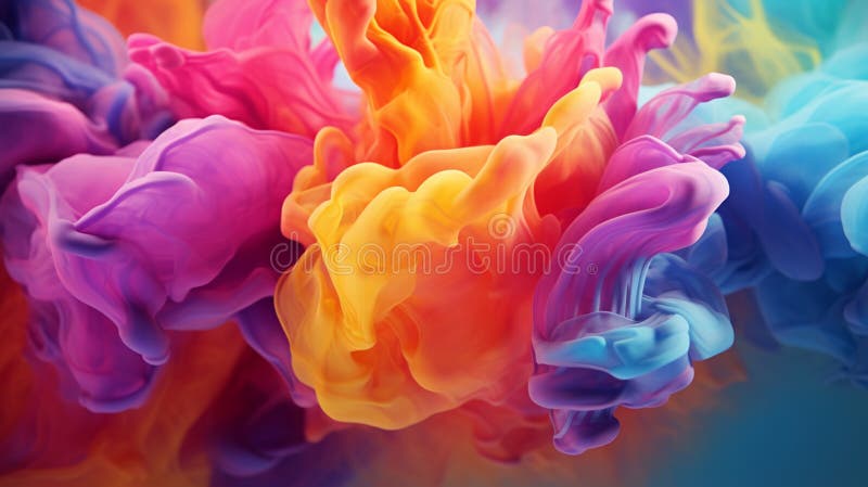 Multi Color Liquid Ink Splash Abstract Background AI Stock Illustration ...