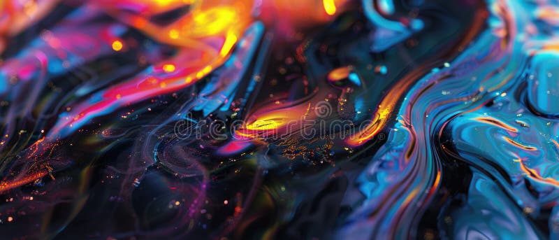 Color Liquid Texture Background, Abstract Waves of Oil or Dark Water ...