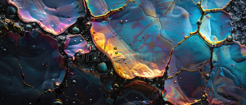 Color Liquid Texture Background, Bubbles of Black Oil or Water with ...