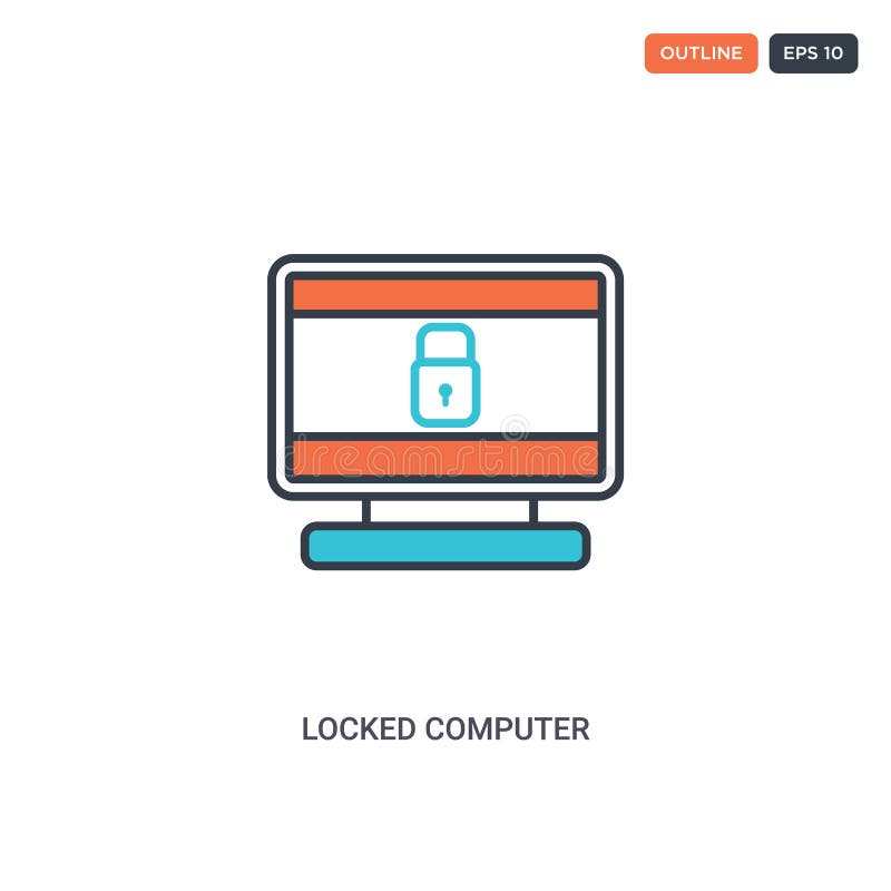 Locked Computer Vector stock vector. Illustration of locked - 197118381