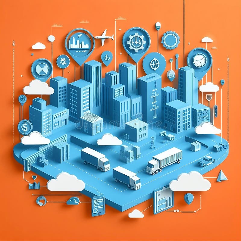 Logistics and Data Analysis in Style Vector Illustrations Stock ...