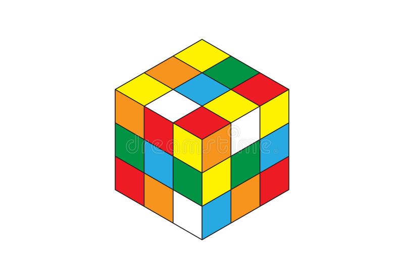 Color Magic Cube Multi Color Icon. Logic Game Symbol Editorial Stock ...