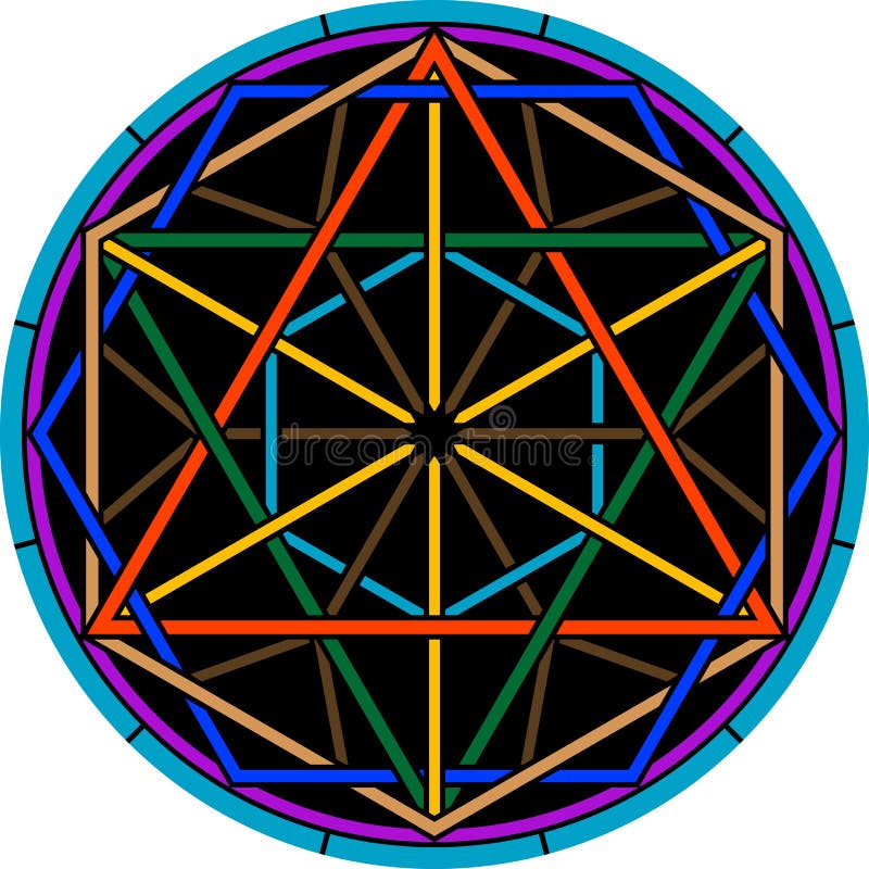 Color magic hexagram stock vector. Illustration of mysterious - 59900702