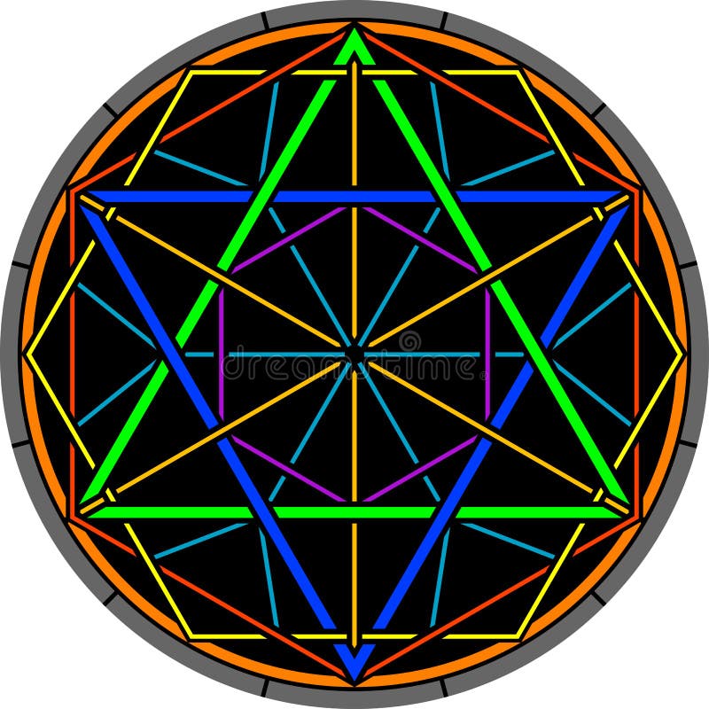 Color magic hexagram stock vector. Illustration of occult - 48544203
