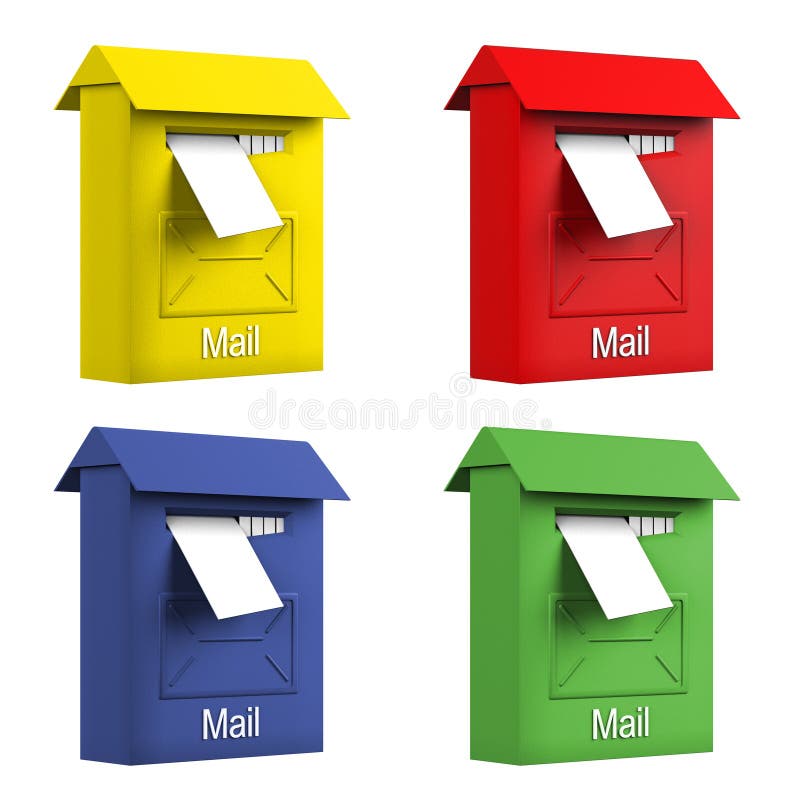 Color mail boxes stock illustration. Illustration of package - 8096456