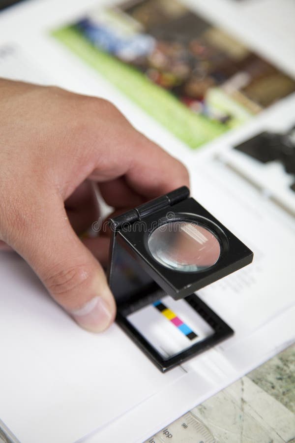 Printers magnifying glass stock image. Image of graphic - 14626385