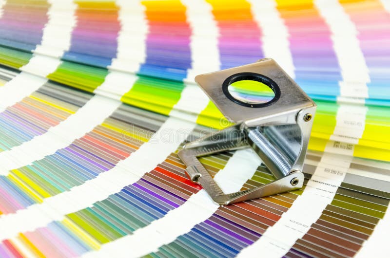Color Management in Print Production Stock Image - Image of magnifier ...