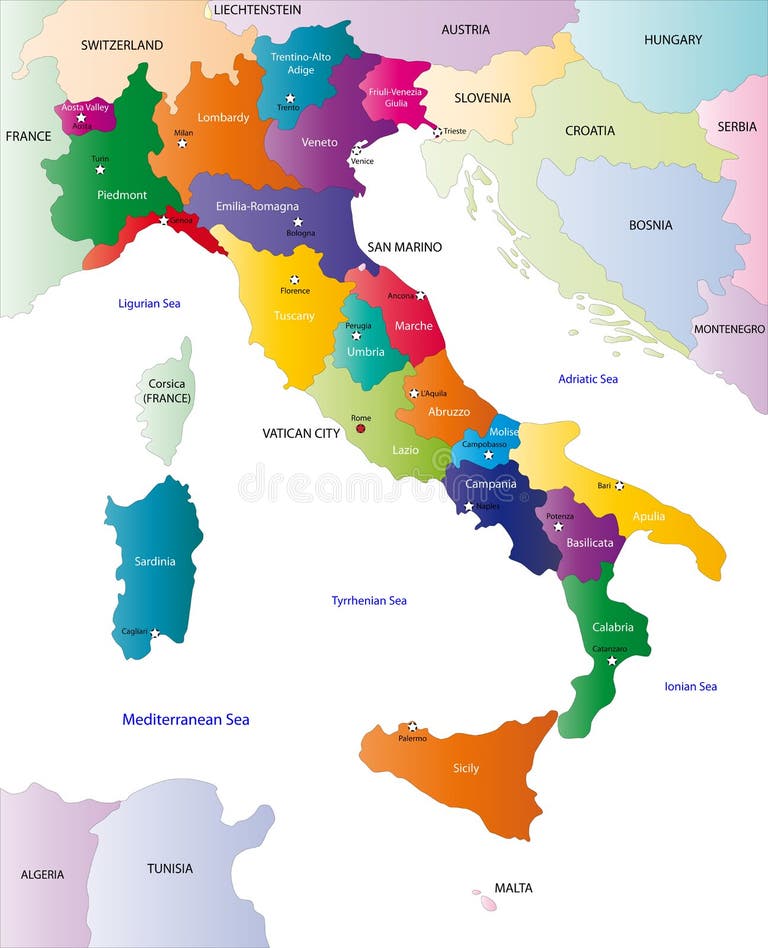 Color Map Italy Stock Illustrations – 5,905 Color Map Italy Stock ...