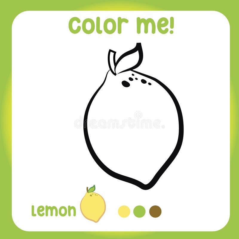 Color Me: Lemon the Fruit Printable Coloring Page for Toddlers. Stock ...