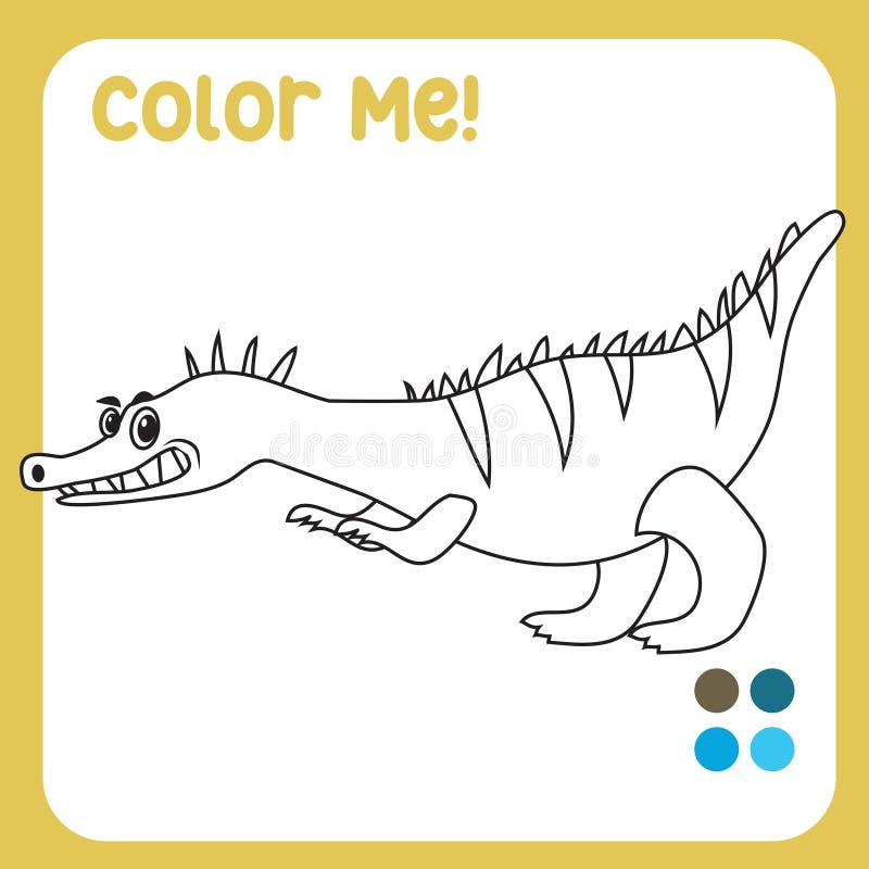 Colour Me: Suchomimus the Dino Coloring Page Illustration. Colouring ...