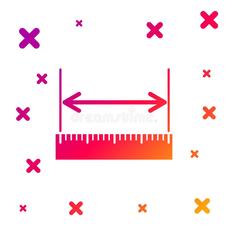 The Measuring Height And Length Icon Isolated. Ruler, Straightedge ...