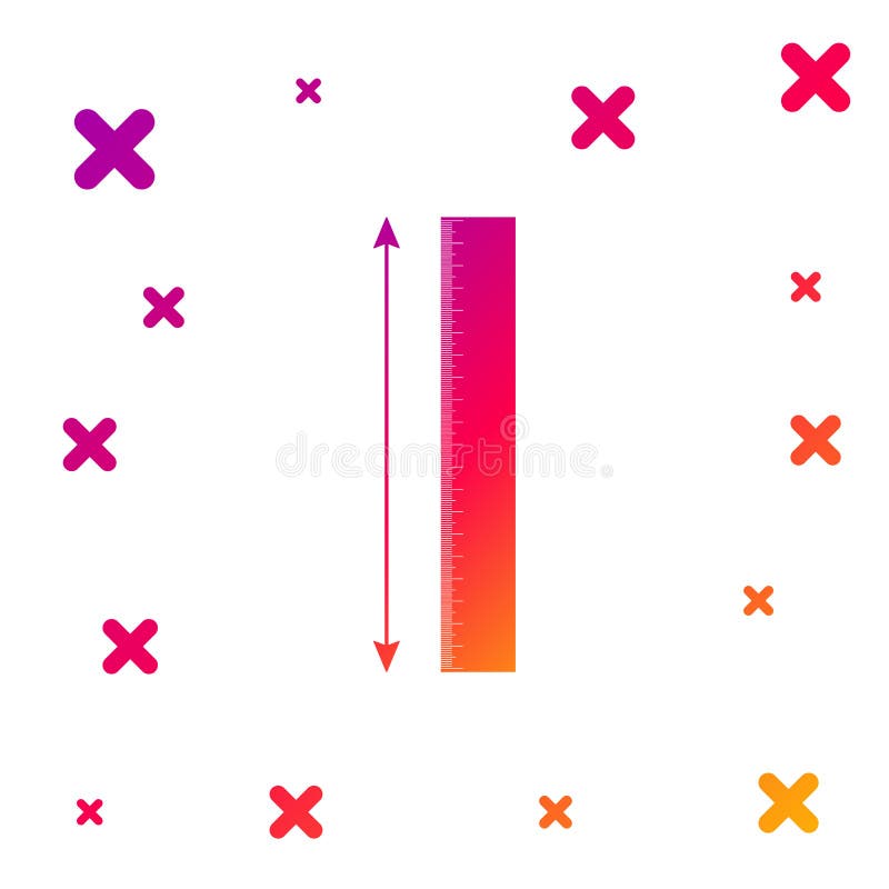 Color the Measuring Height and Length Icon Isolated on White Background ...