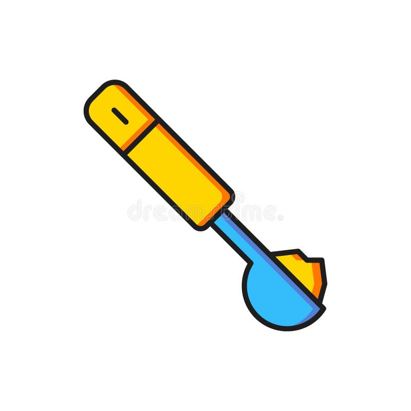 Color Measuring Spoon Icon Isolated on White Background. Flat Filled ...