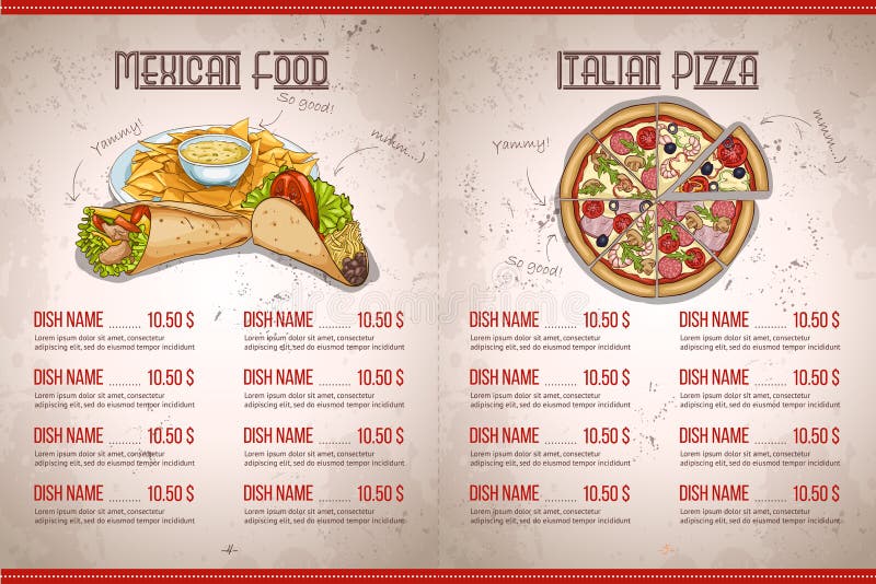 Color menu design stock vector. Illustration of dessert - 75117415