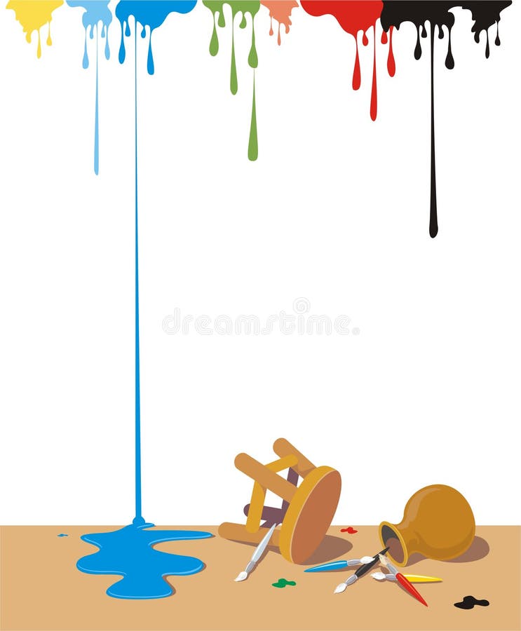 Color mess on the floor stock vector. Illustration of painter - 14343893