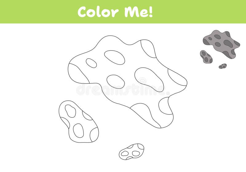 Color the Meteorite. Coloring Book Page for Children Stock Vector ...
