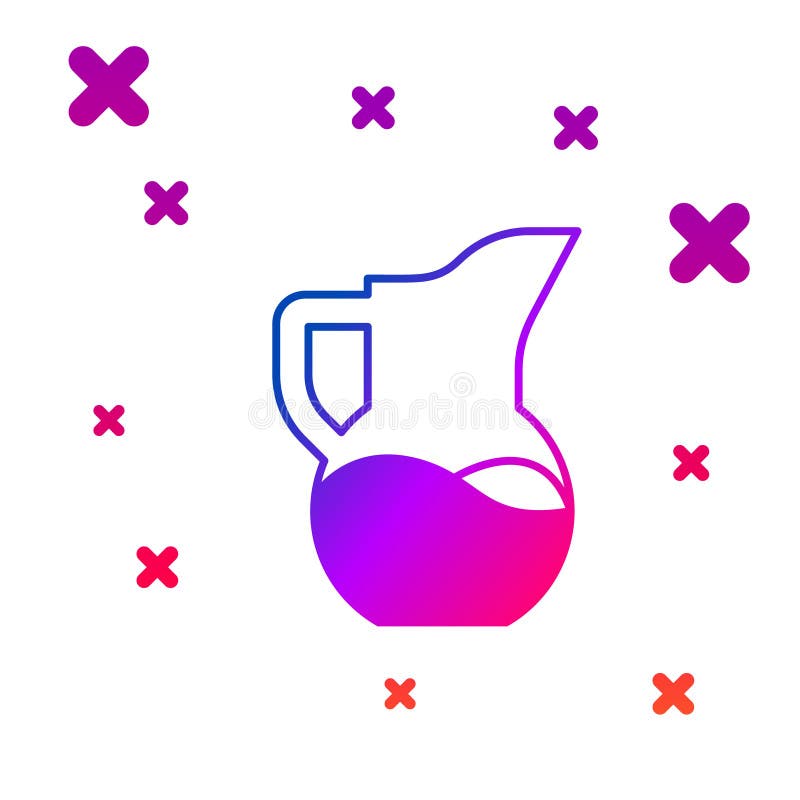 Color Milk Jug or Pitcher Icon Isolated on White Background. Gradient ...