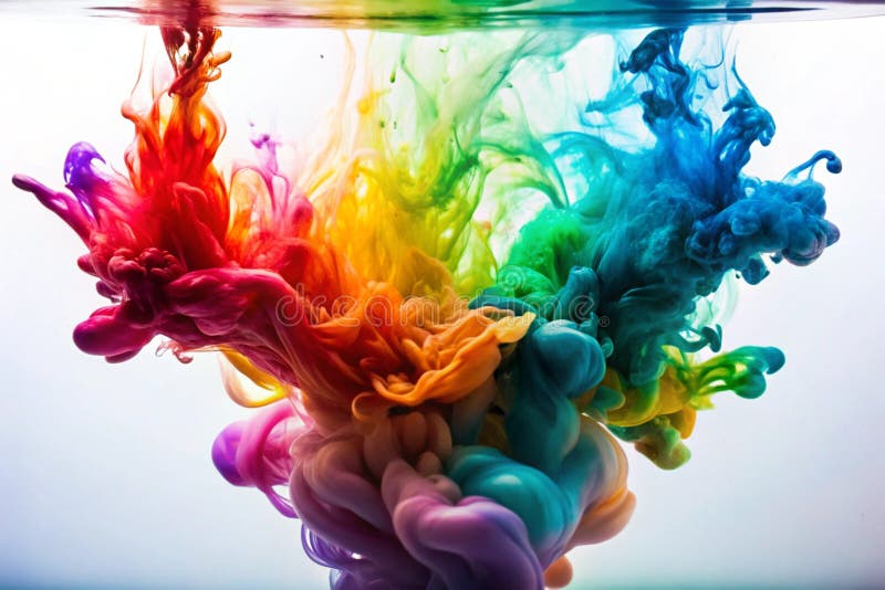 Color Mix. a Background of Different Colors Dissolving in a Water with ...