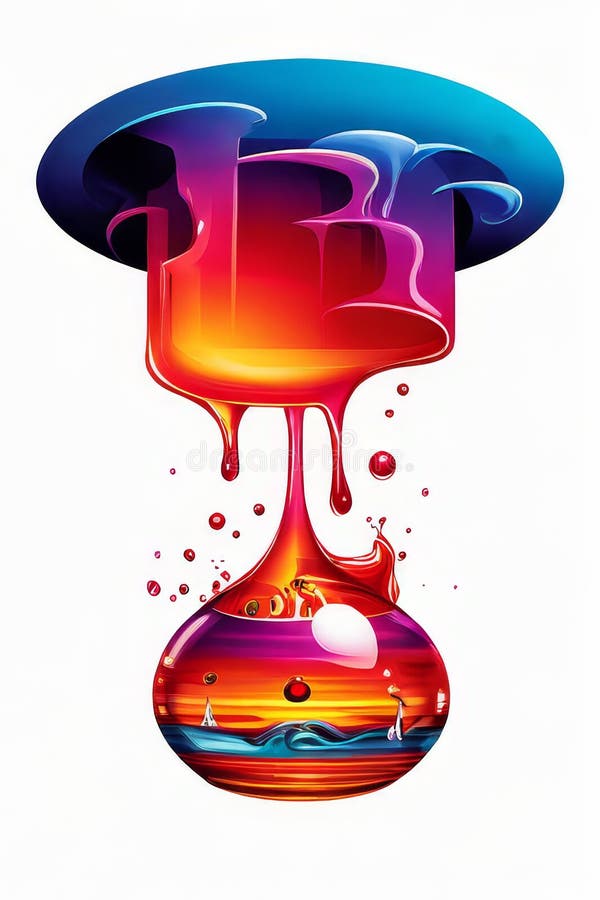 Color Mix , Drop of Ink Color Mix Paint Falling Stock Illustration ...