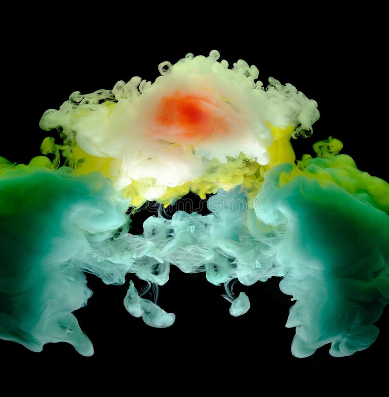 Abstract Color Mix, Color Mix Paint Falling on Water Colorful Ink in ...