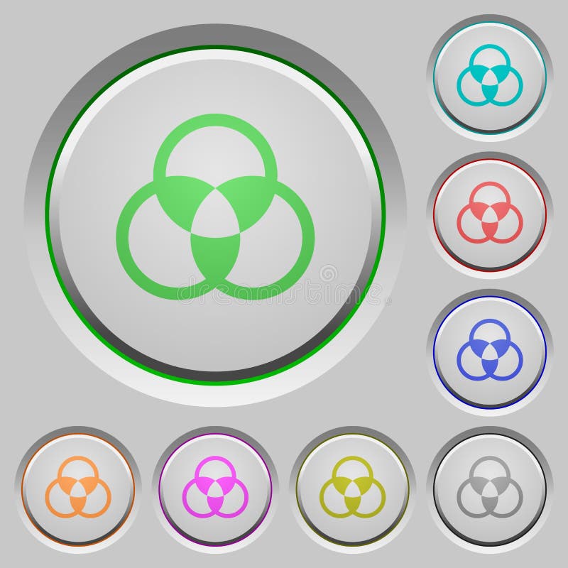 Color mixing push buttons stock vector. Illustration of cmyk - 194524081