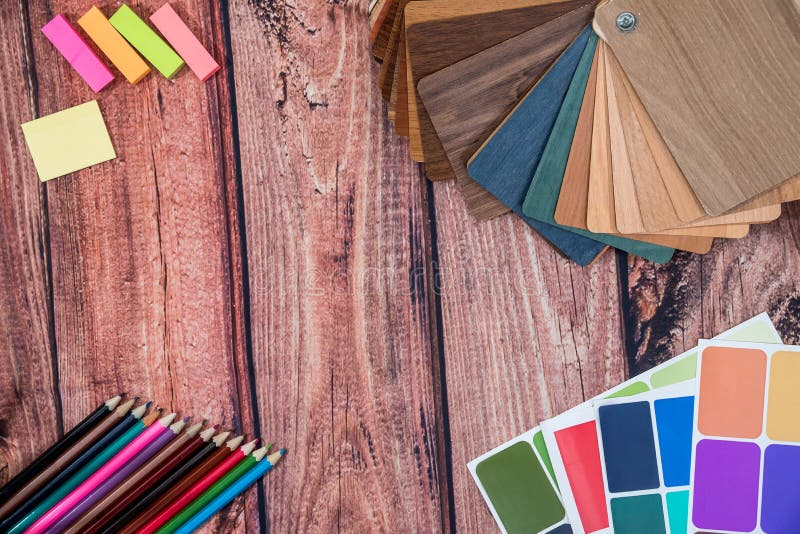 Color Models with Wooden Models, Pencils Stock Image - Image of color ...