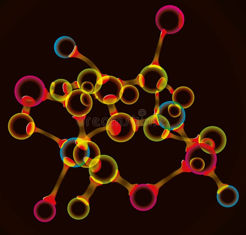 Color molecule stock illustration. Illustration of ornament - 18905642