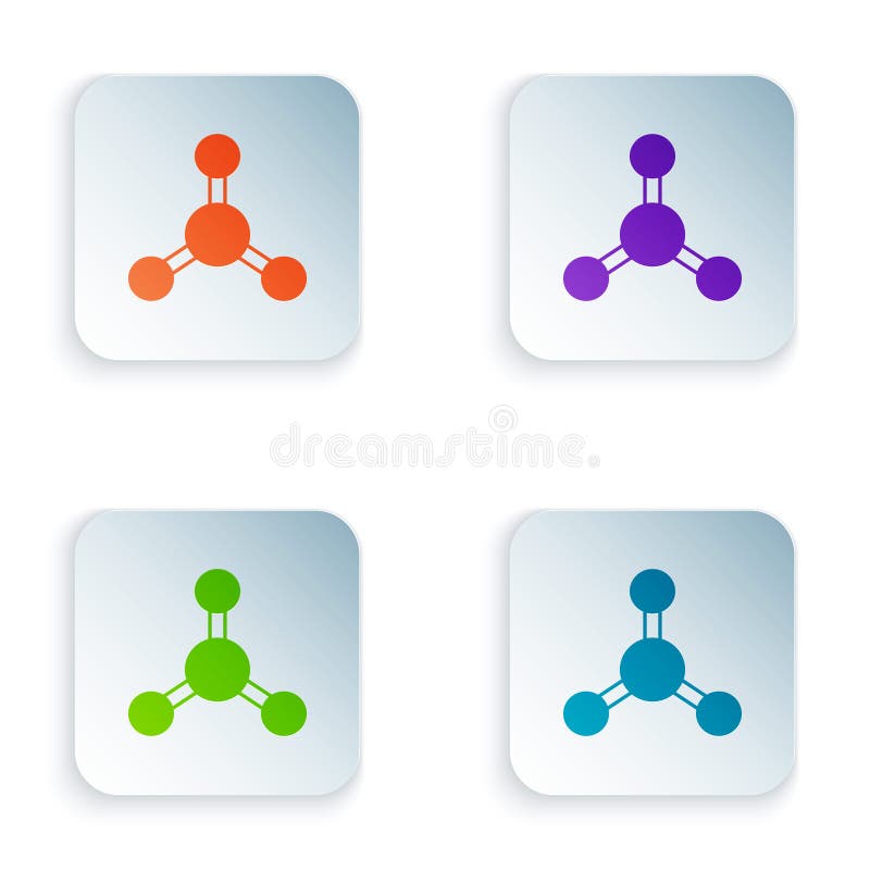 Color Molecule Icon Isolated on White Background. Structure of ...