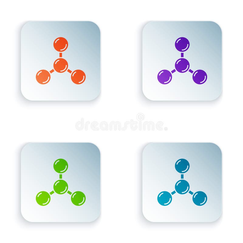 Color Molecule Icon Isolated on White Background. Structure of ...