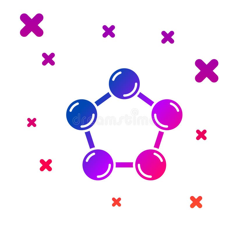 Color Molecule Icon Isolated on White Background. Structure of ...