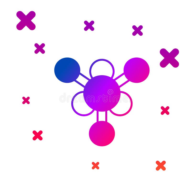 Color Molecule Icon Isolated on White Background. Structure of ...