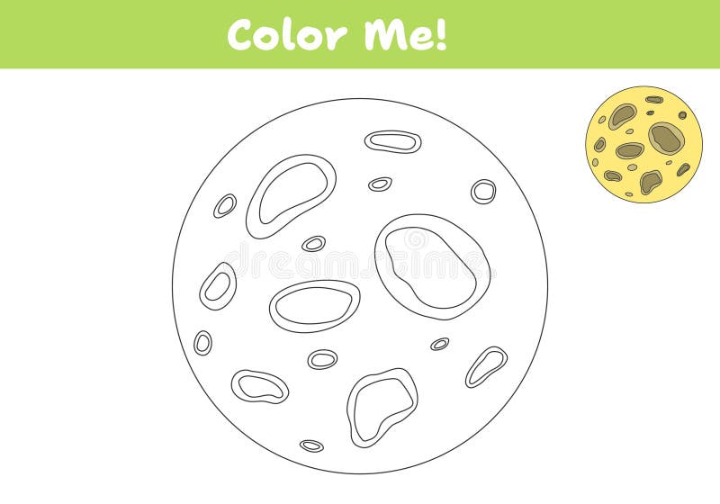 Color the Moon. Coloring Book Page for Children Stock Vector ...