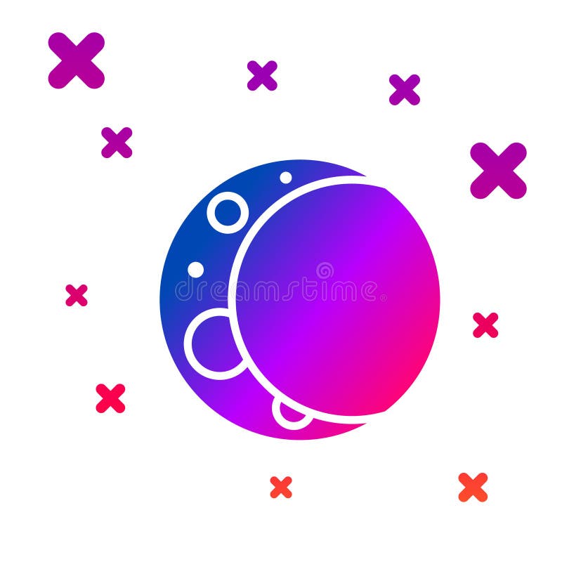 Color Moon Icon Isolated on White Background. Gradient Random Dynamic ...