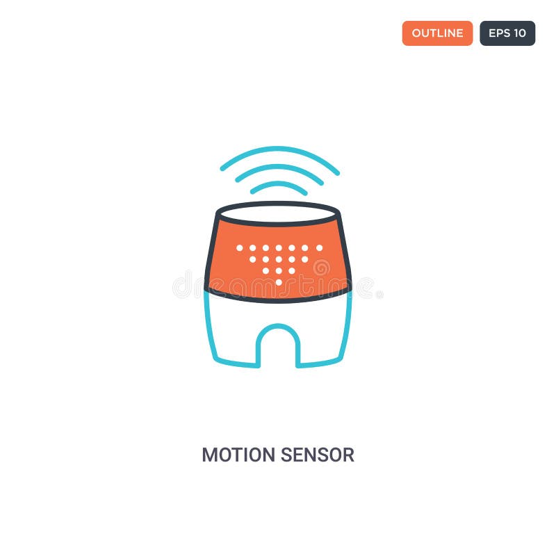 2 Color Motion Sensor Concept Line Vector Icon. Isolated Two Colored ...