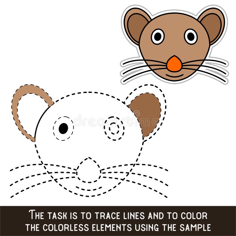 Color Mouse Face. Restore Dashed Lines. Color the Picture Elements ...