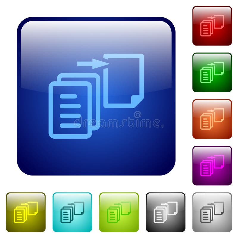 Color Move File Square Buttons Stock Illustration - Illustration of ...