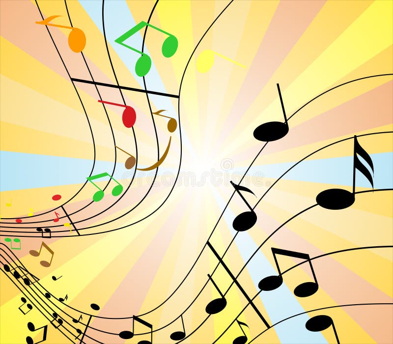 Color Spectrum Musical Notes Original Illustrati Stock Illustration ...