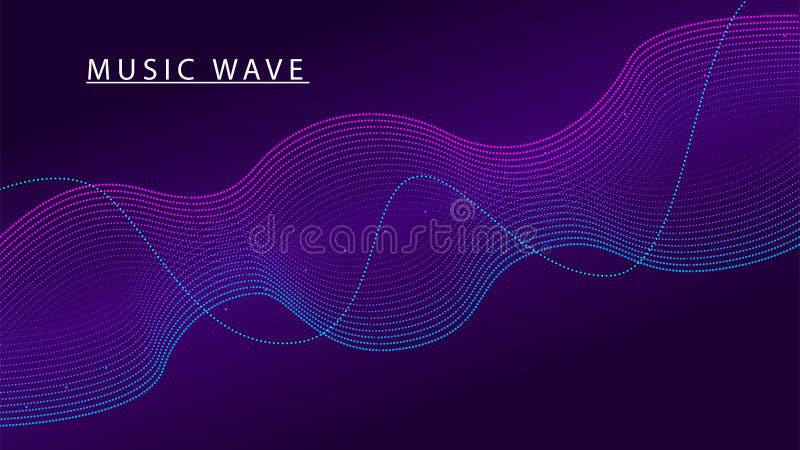 Color Music Sound Wave. Abstract Futuristic Background of Glow ...