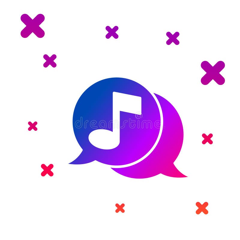Color Musical Note in Speech Bubble Icon Isolated on White Background ...
