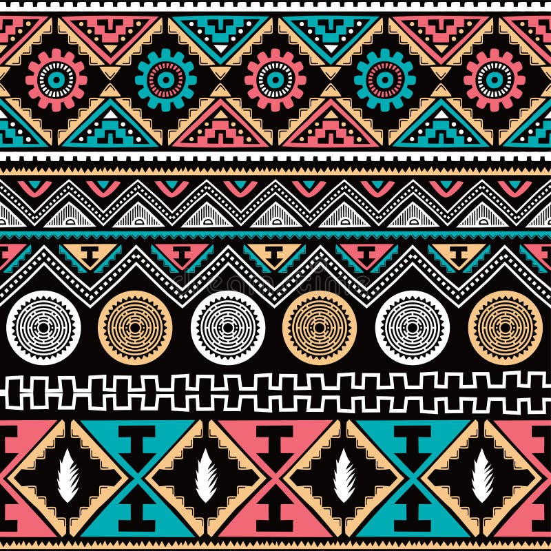 Color Native Ethnic Seamless Pattern Stock Vector - Illustration of ...
