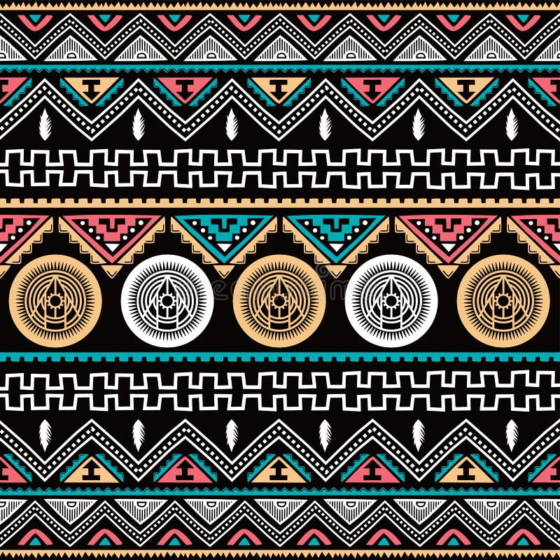 Color Native Ethnic Seamless Pattern Stock Vector - Illustration of ...