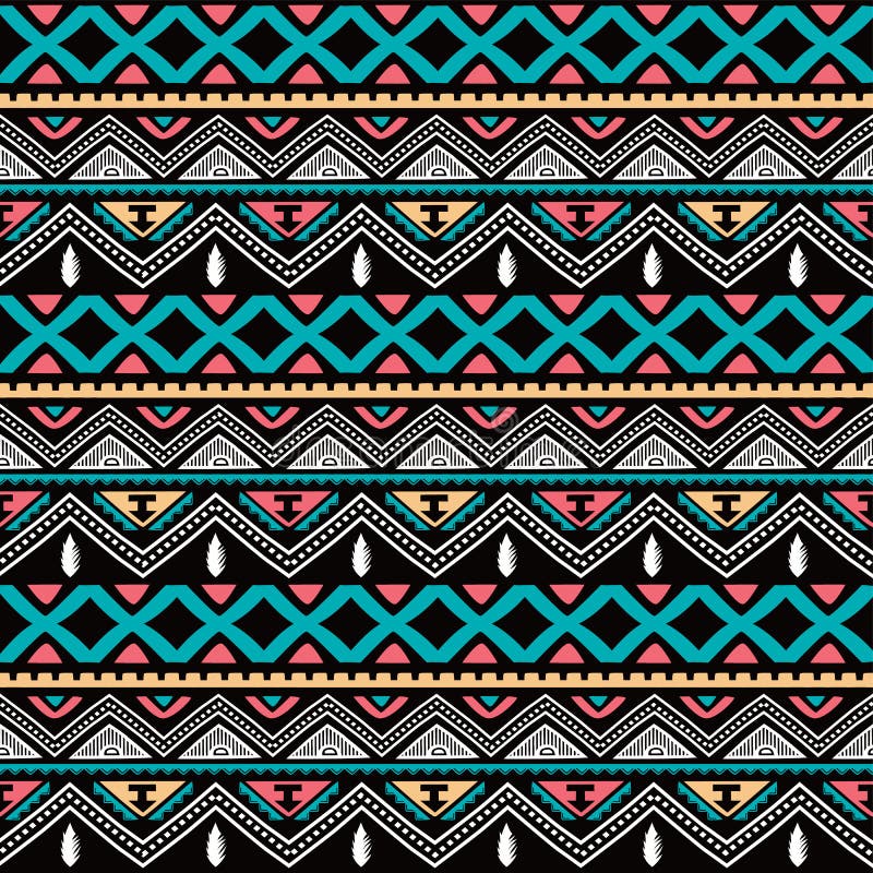 Color Native Ethnic Seamless Pattern Stock Vector - Illustration of ...