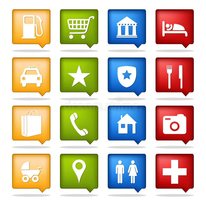 GPS Navigation & Map Icons stock vector. Illustration of design - 24278937