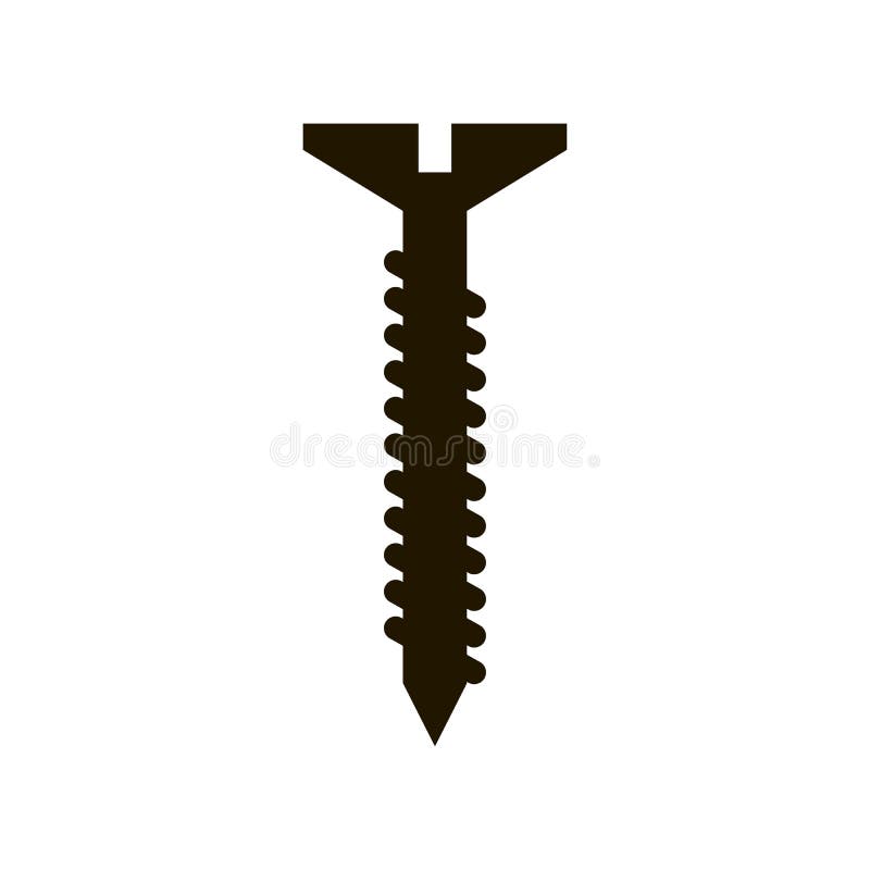 Color Negro Vector De Tornillo Aislado En Fondo Blanco Ilustración del ...