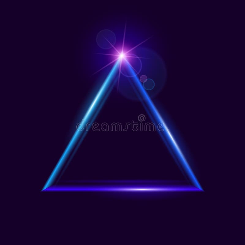Color Neon Glowing Triangle Stock Vector - Illustration of disco ...