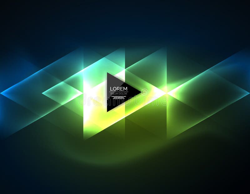 Color Neon Glowing Triangles, Abstract Background Stock Vector ...